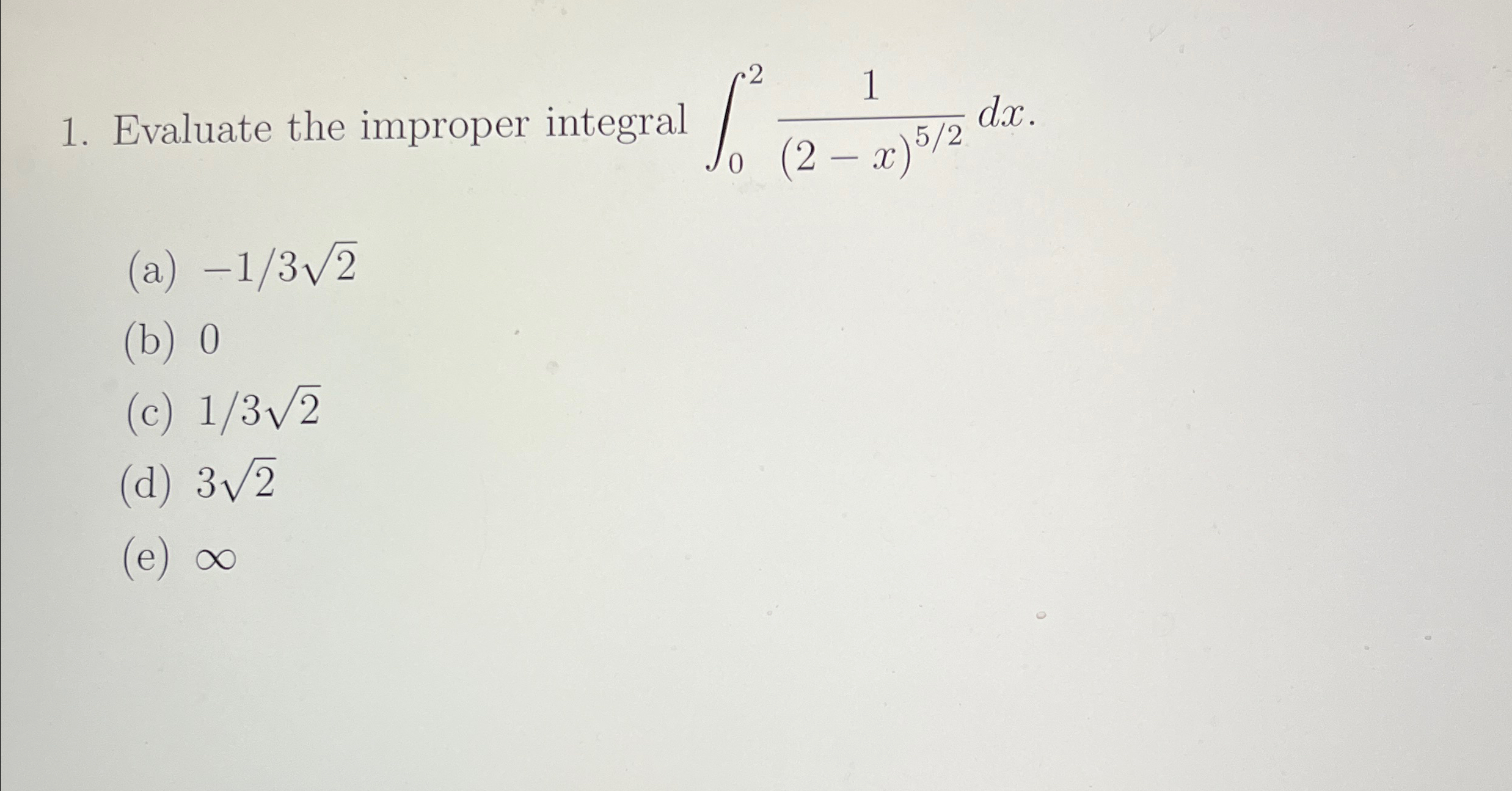 Solved Evaluate the improper integral | Chegg.com