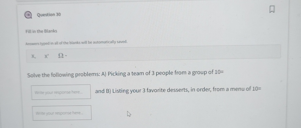 Solved Question 30Fill in the BlanksAnswers typed in all of | Chegg.com