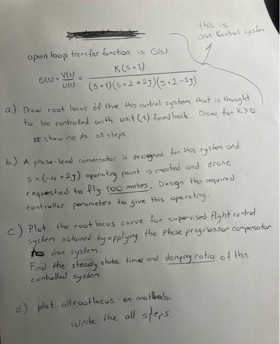 open loop tronsfer function is \( G(s) \). \[ | Chegg.com