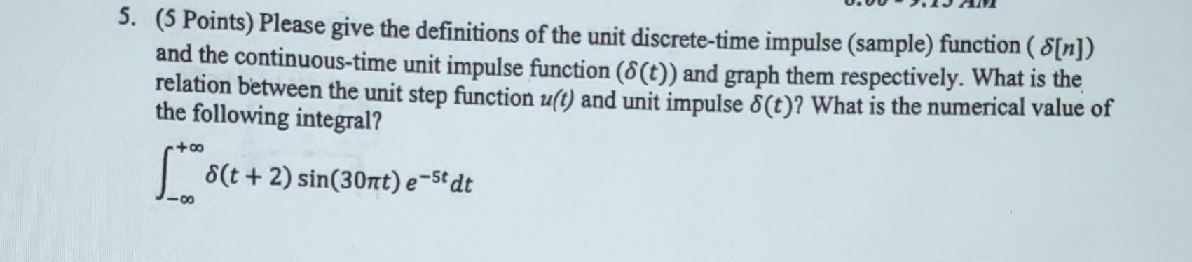 Solved (5 Points) Please give the definitions of the unit | Chegg.com