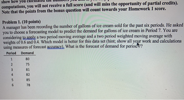 Solved Show HOW YOU Calcuni wc Hum JUU WUJ computations, you | Chegg.com