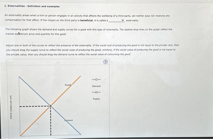 Solved 1. Externalities - Definition and examples An | Chegg.com