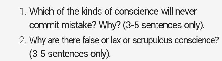 1. Which of the kinds of conscience will never commit | Chegg.com