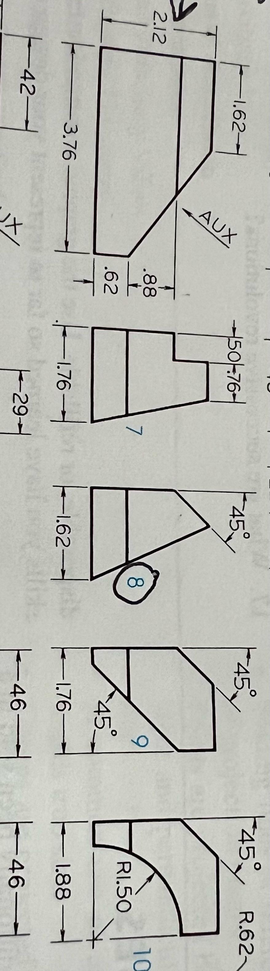 Auxiliary View Problems. Make freehand sketch or | Chegg.com