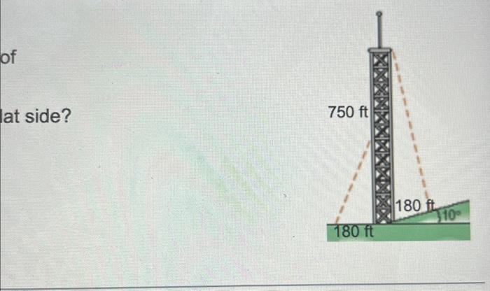 Solved The height of a radio tower is 750 feet, and the | Chegg.com