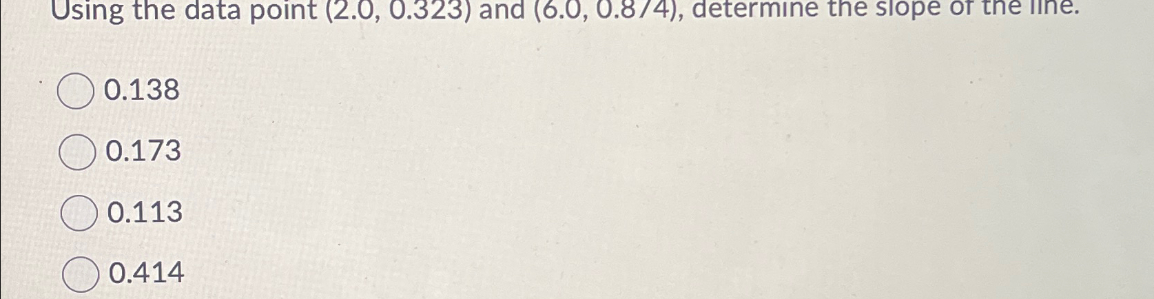 Solved Using the data point (2.0,0.323) ﻿and (6.0,0.84), | Chegg.com
