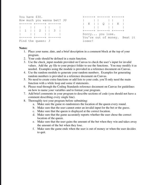 Solved Three Card Monte Create a program that allows the | Chegg.com