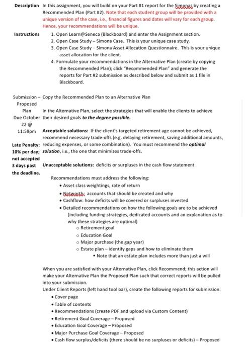 Solved Assignment \#1 Part \#1 - The Simona Case | Chegg.com