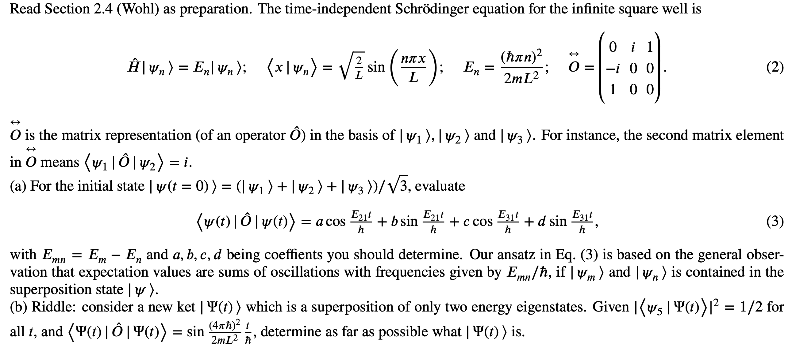 Solved Read Section 2.4 (Wohl) as ﻿preparation. The | Chegg.com
