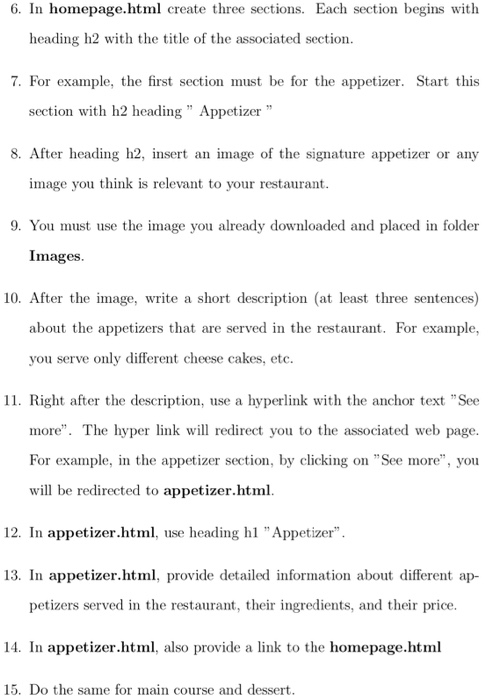 Solved In this lab you create a menu for a restaurant. The | Chegg.com