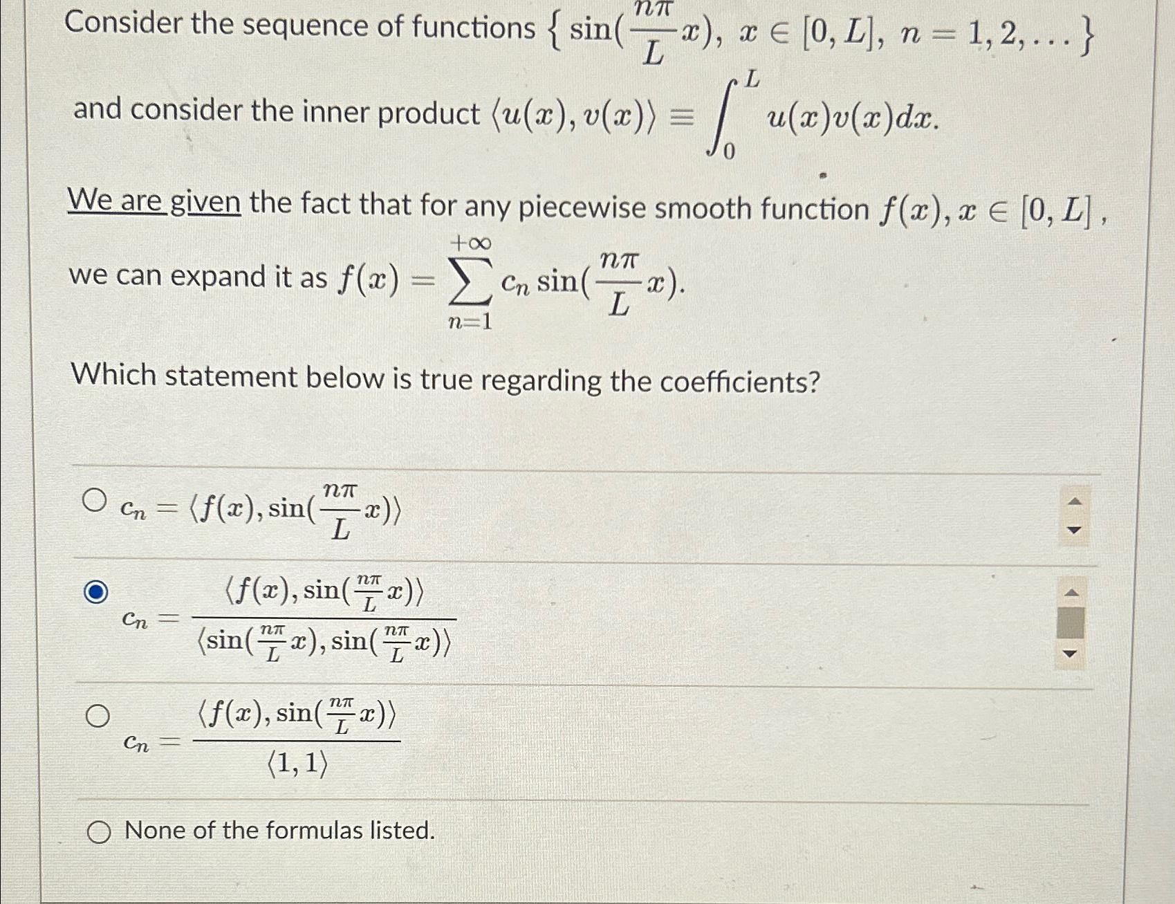 Solved Consider the sequence of functions | Chegg.com