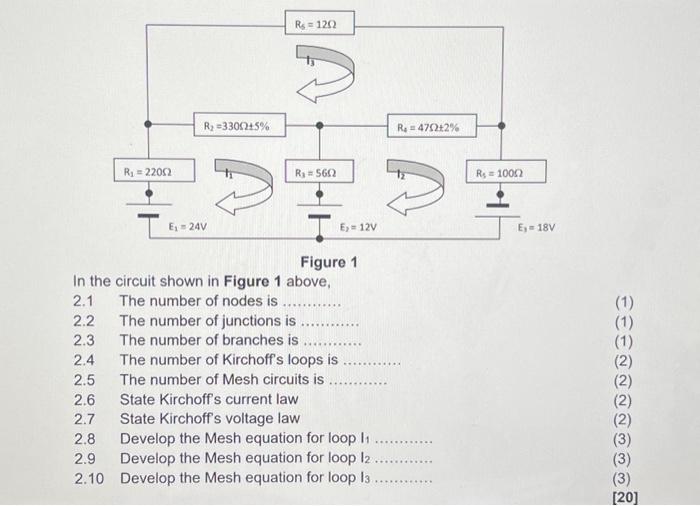 Solved In the circuit shown in Figure 1 above, 2.1 The | Chegg.com