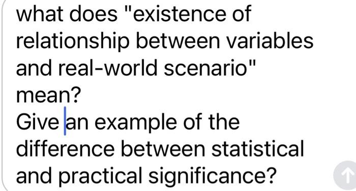 what does "existence of relationship between | Chegg.com