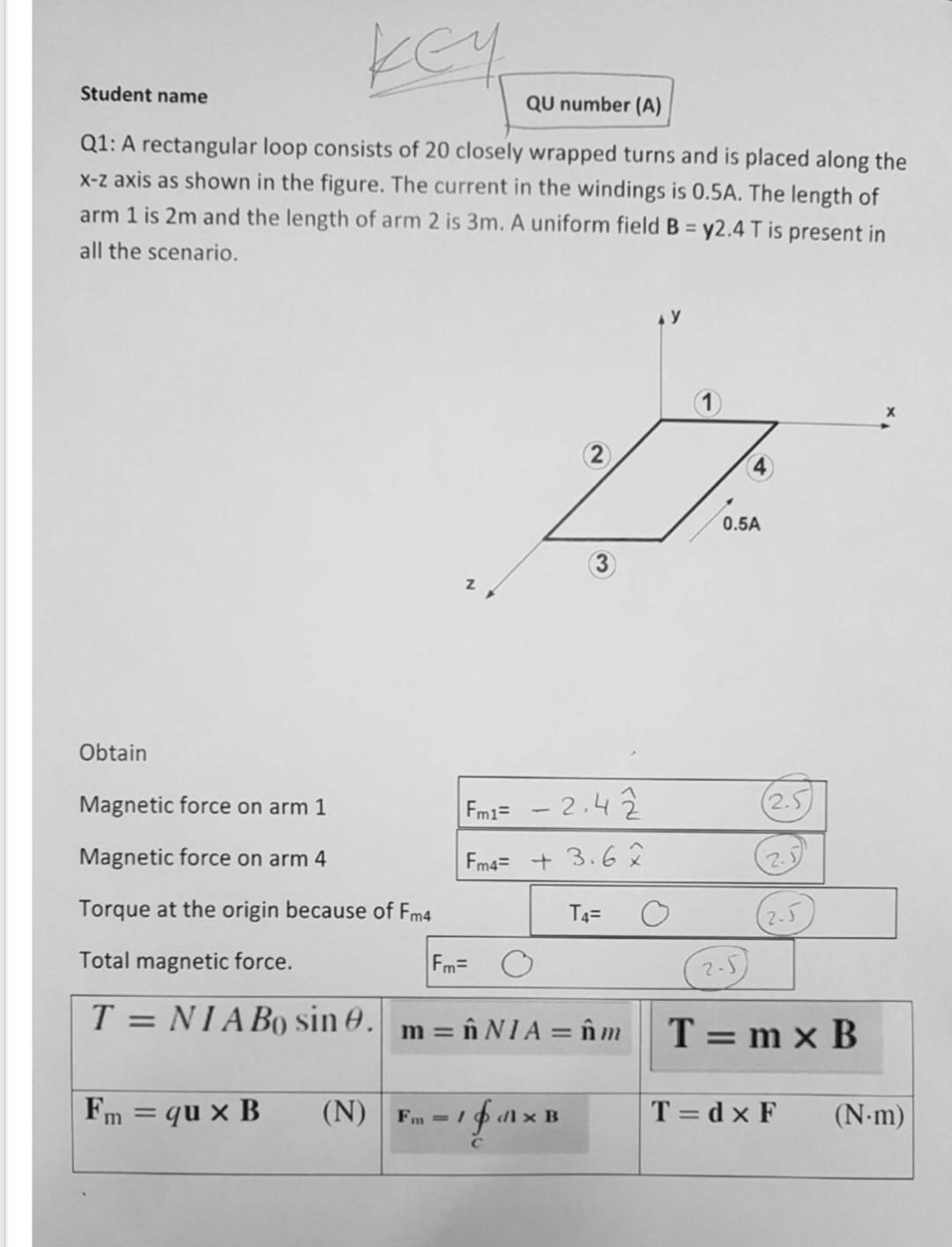 Solved Q1: A rectangular loop consists of 20 closely wrapped | Chegg.com