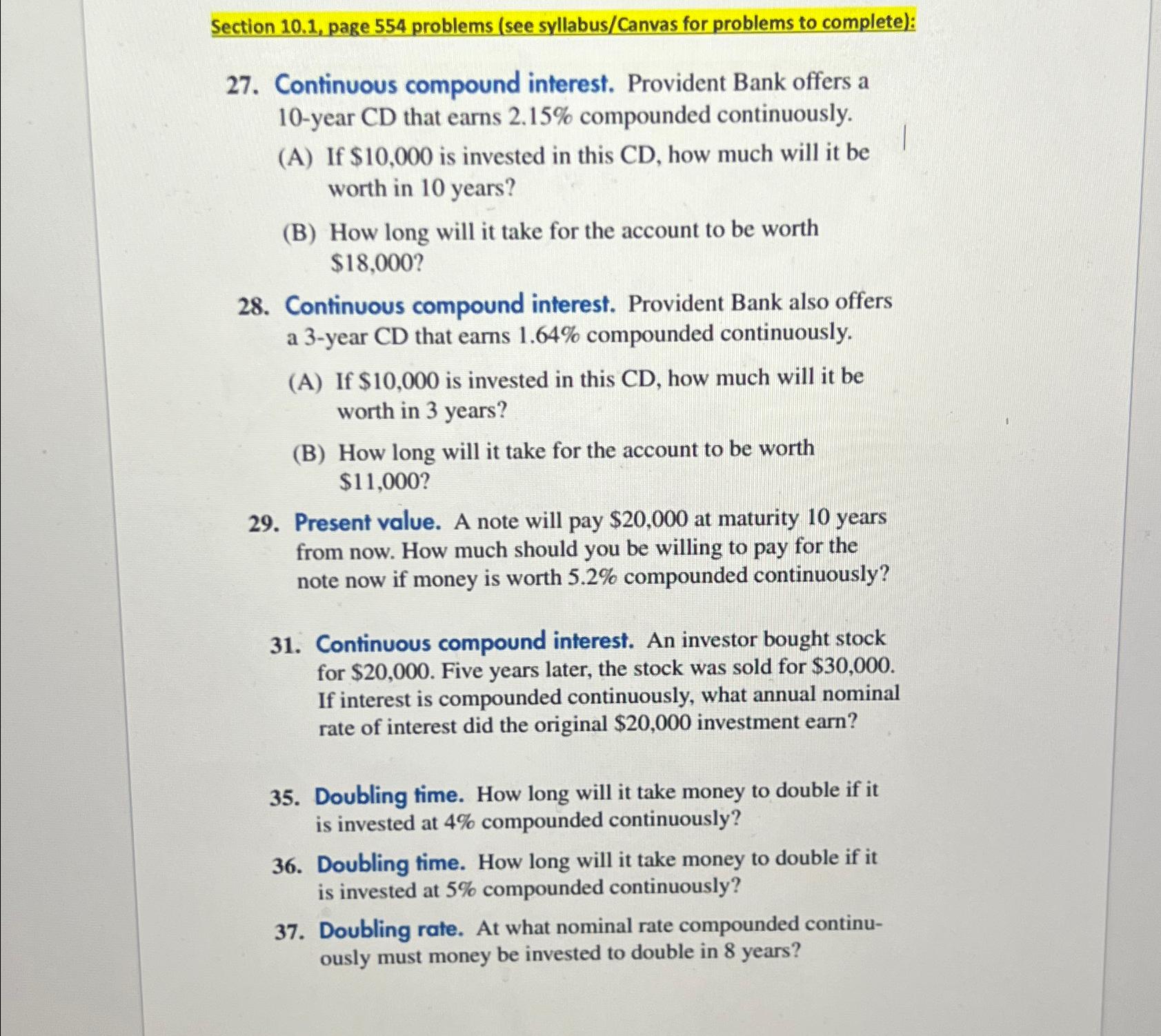 Solved Section 10.1, ﻿page 554 ﻿problems (see | Chegg.com