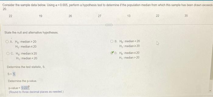 Solved Consider the sample data below. Using α=0.005, | Chegg.com