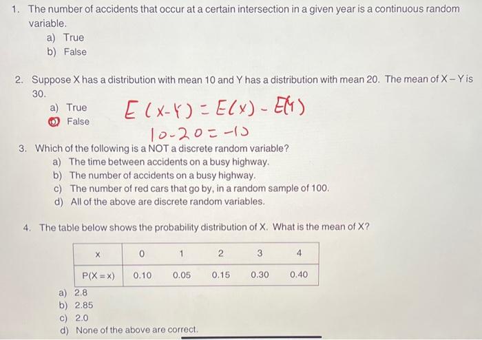 Solved 1. The number of accidents that occur at a certain | Chegg.com