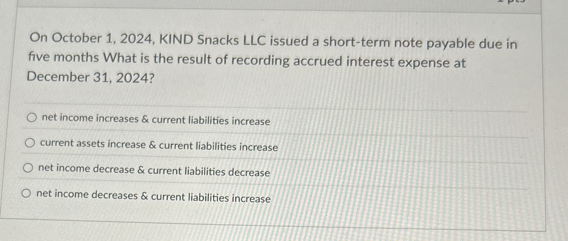 Solved On October 1, 2024, ﻿KIND Snacks LLC issued a | Chegg.com