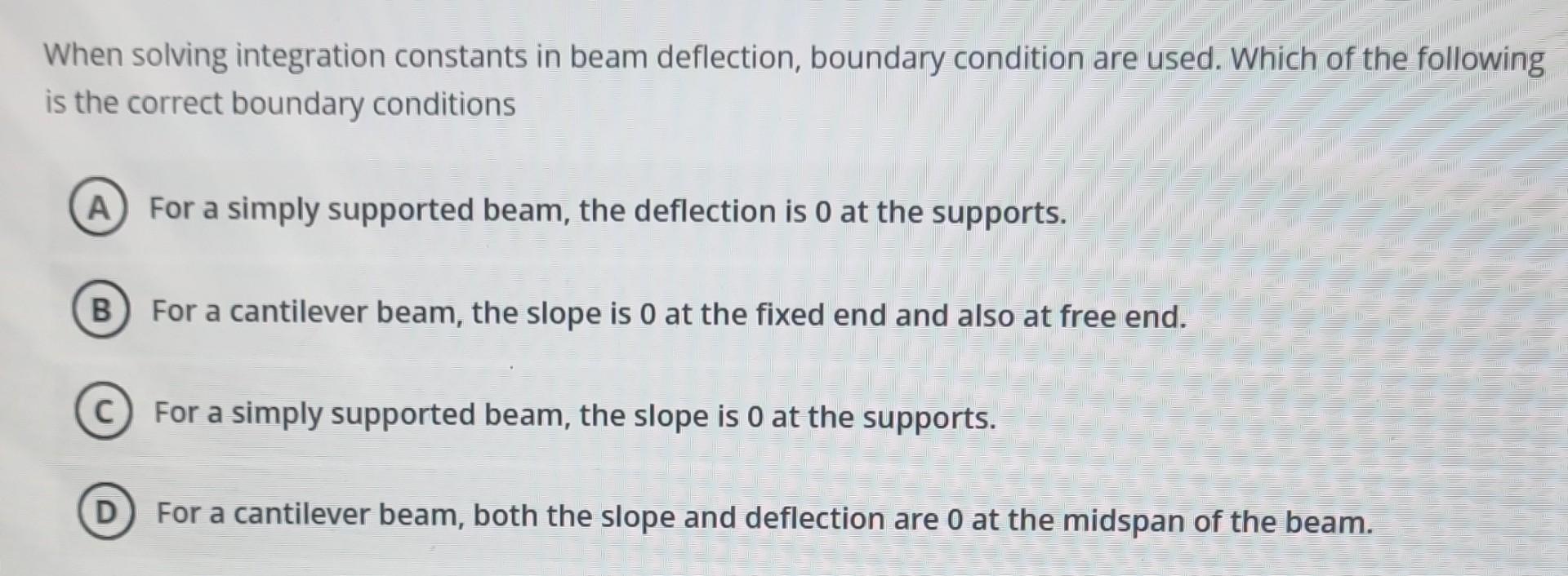 Solved When solving integration constants in beam | Chegg.com