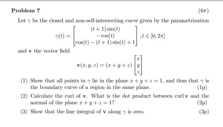 Solved Problem 7 (6P) Let y be the closed and | Chegg.com