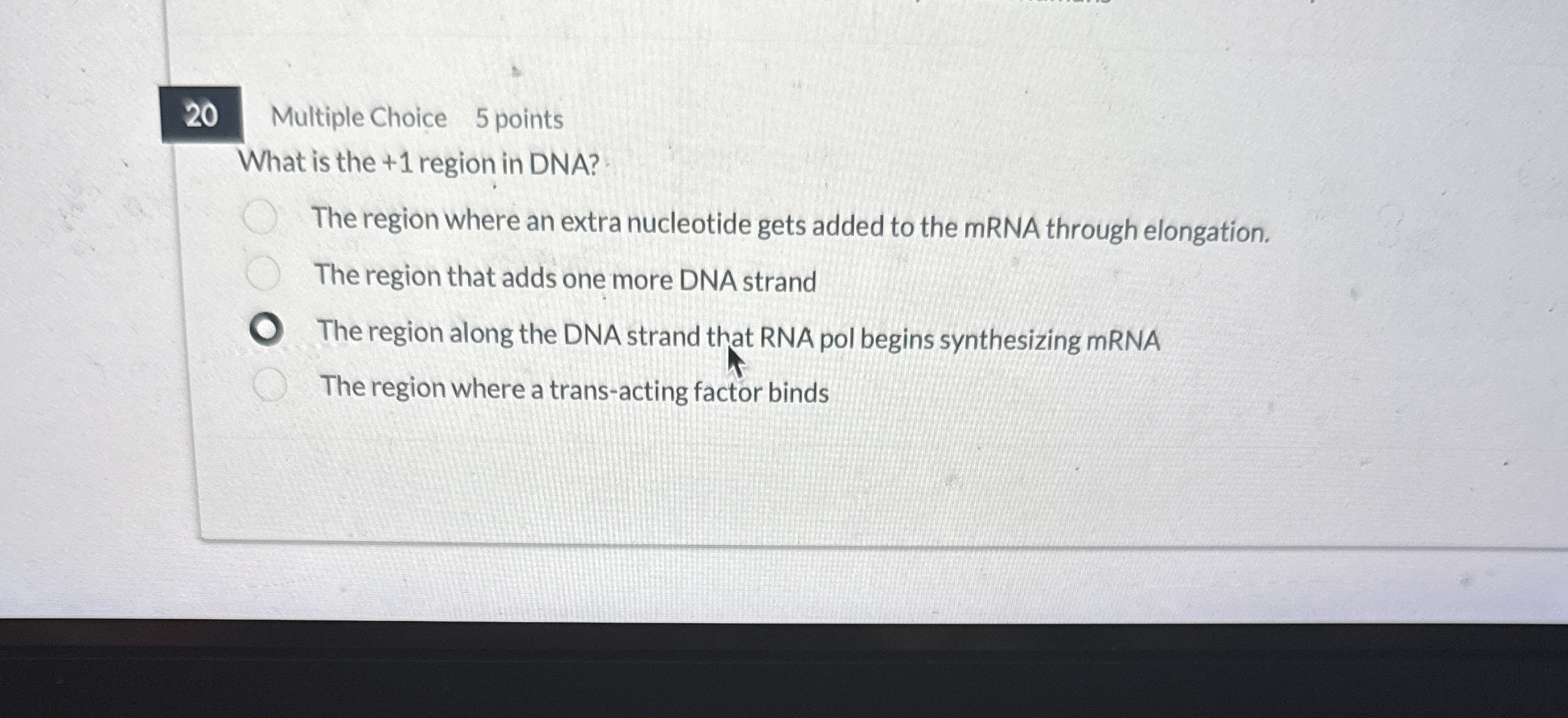 Solved 20Multiple Choice 5 ﻿pointsWhat is the +1 ﻿region in | Chegg.com