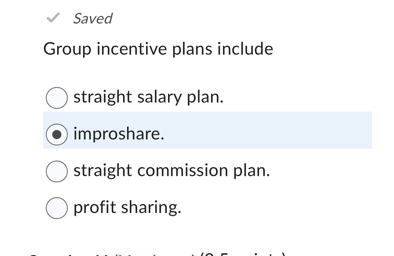 Solved SavedGroup incentive plans includestraight salary | Chegg.com