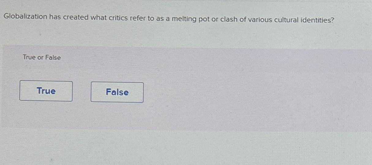 Solved Globalization has created what critics refer to as a | Chegg.com