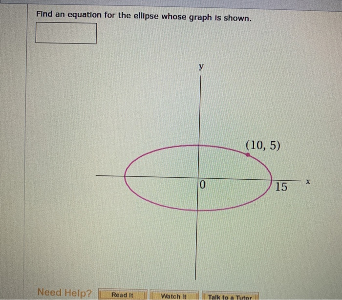 Solved Find an equation for the ellipse whose graph is | Chegg.com