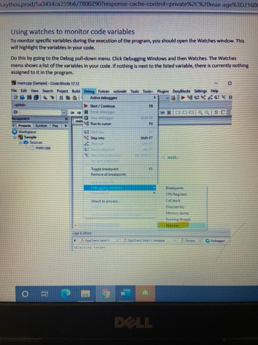 Debugging in Code::Blocks Objectives: You will learn | Chegg.com