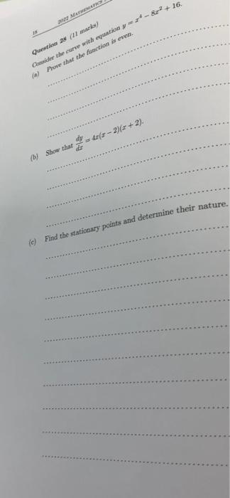 Solved (b) 5bx+1+dxdyt=4(x−2)(x+2).(d) Fiad the coordinates | Chegg.com