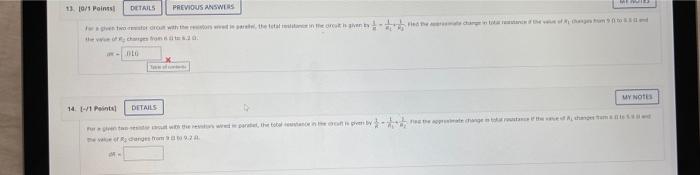 Solved L t-11 PointedFor a given two-resistor circuit with | Chegg.com