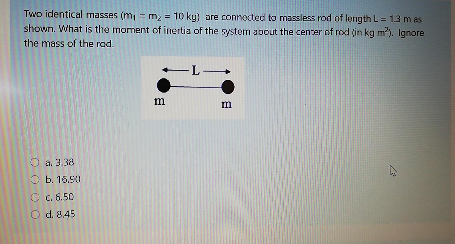 Solved Two identical masses (m1 = m2 = 10 kg) are connected | Chegg.com