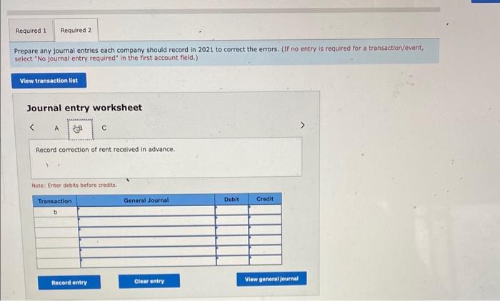 Solved Exercise 20-23 (Algo) Error correction; three errors | Chegg.com