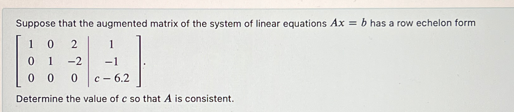 Solved Suppose that the augmented matrix of the system of | Chegg.com