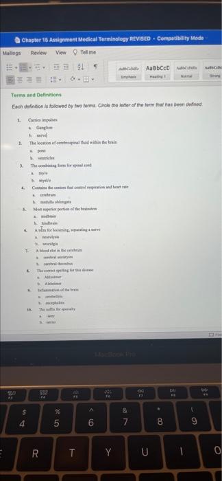 Solved Word Parts A. Match combining forms and word parts | Chegg.com