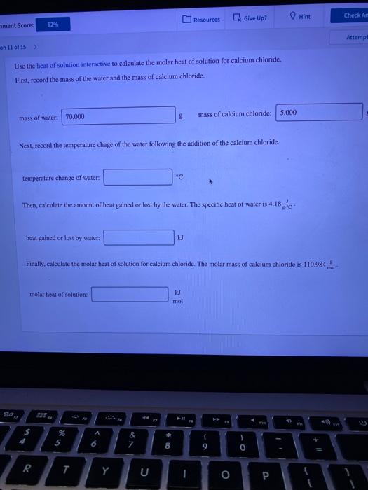 Use the heat of solution interactive to calculate the | Chegg.com