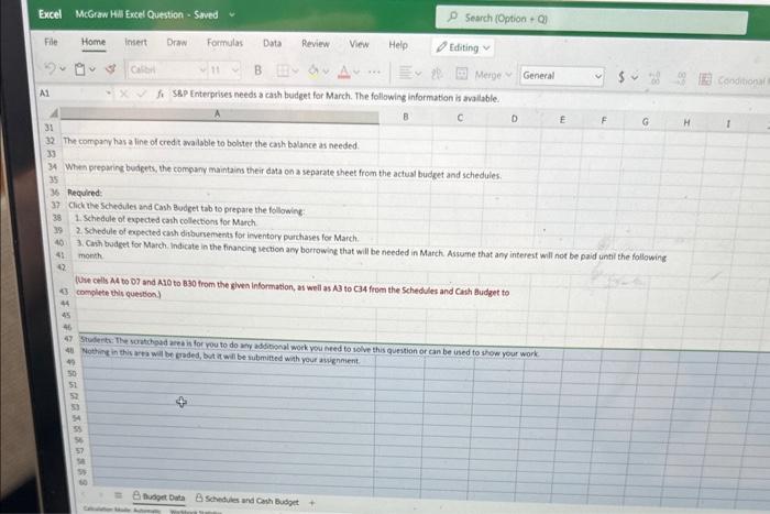 Excel McGraw Hill Excel Question - Saved P Search | Chegg.com