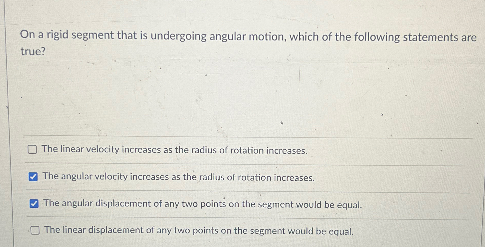 Solved On a rigid segment that is undergoing angular motion, | Chegg.com