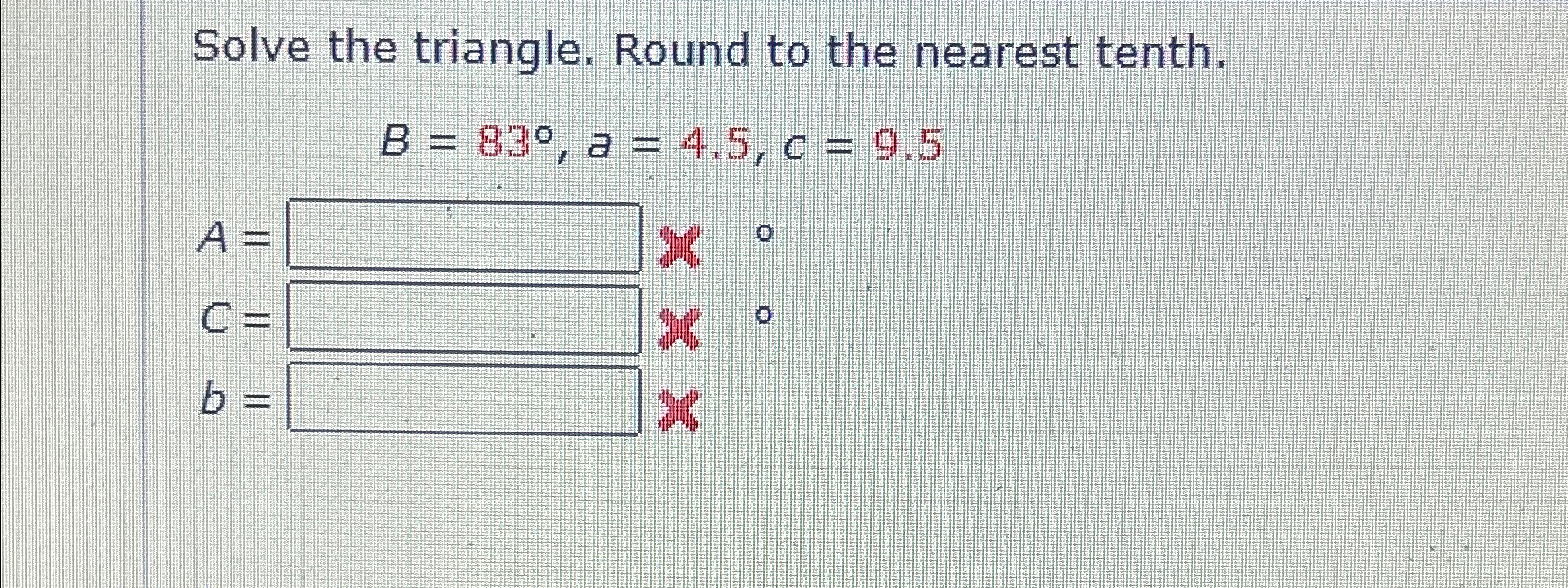 Solved Solve the triangle. Round to the nearest | Chegg.com