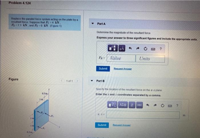 Solved Problem 4.124 Roplace the parallel force system | Chegg.com