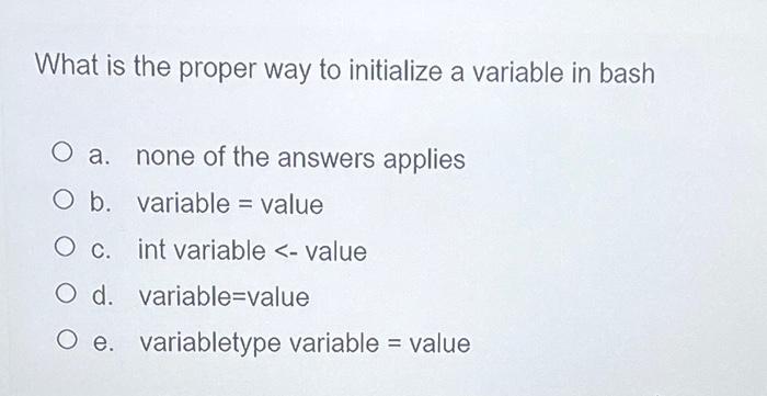 Solved What is the proper way to initialize a variable in | Chegg.com