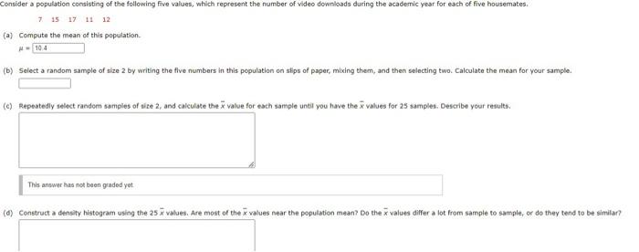 Solved onsider a population consisting of the following five | Chegg.com