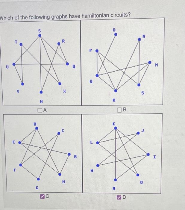 Solved Which of the following graphs have hamiltonian | Chegg.com