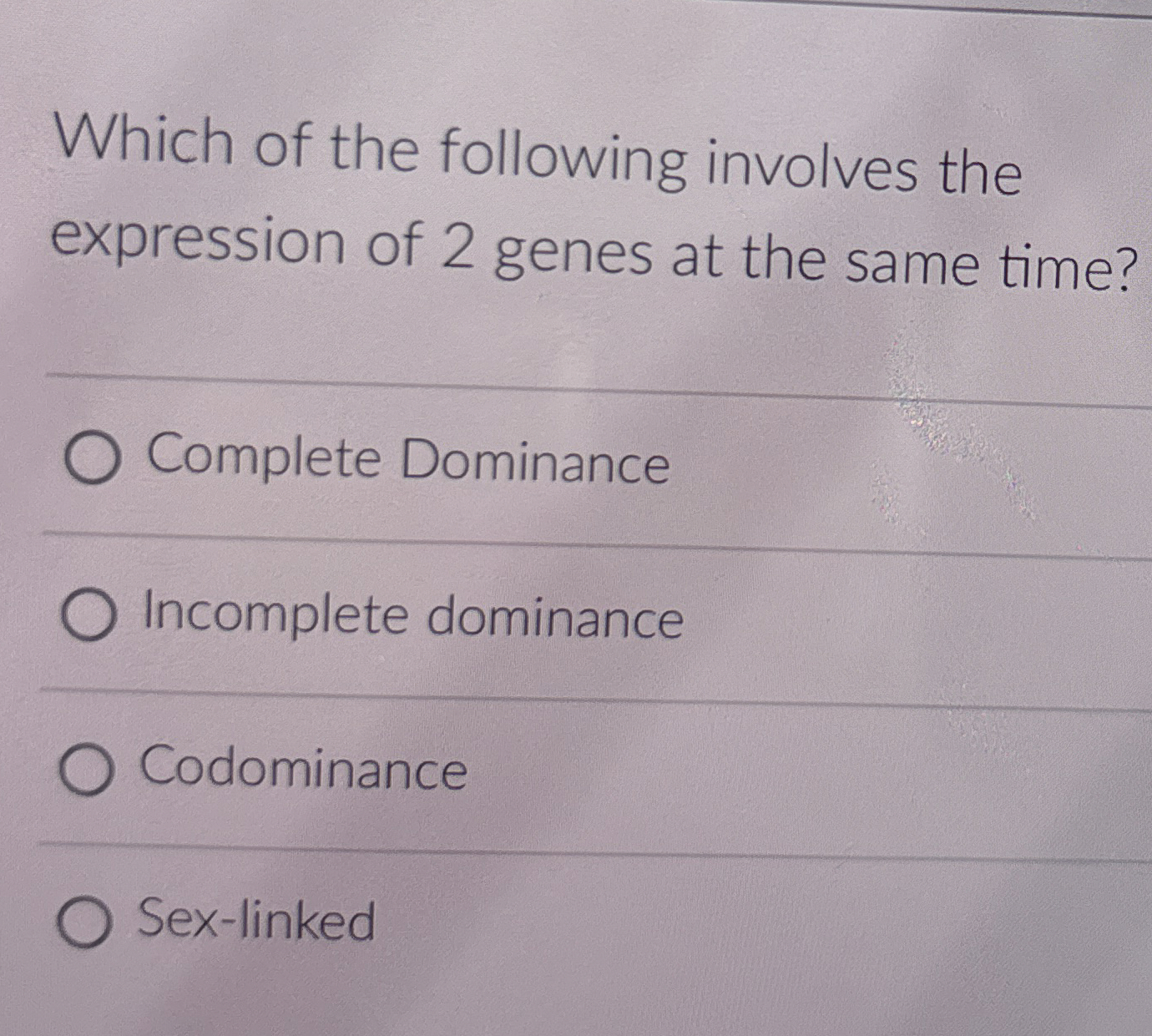 Solved Which of the following involves the expression of 2 | Chegg.com