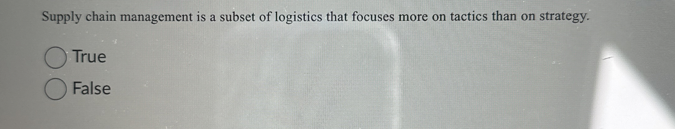 Solved Supply chain management is a subset of logistics that | Chegg.com