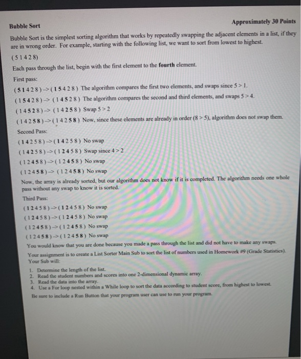 need help with vba assignment . need to implement | Chegg.com