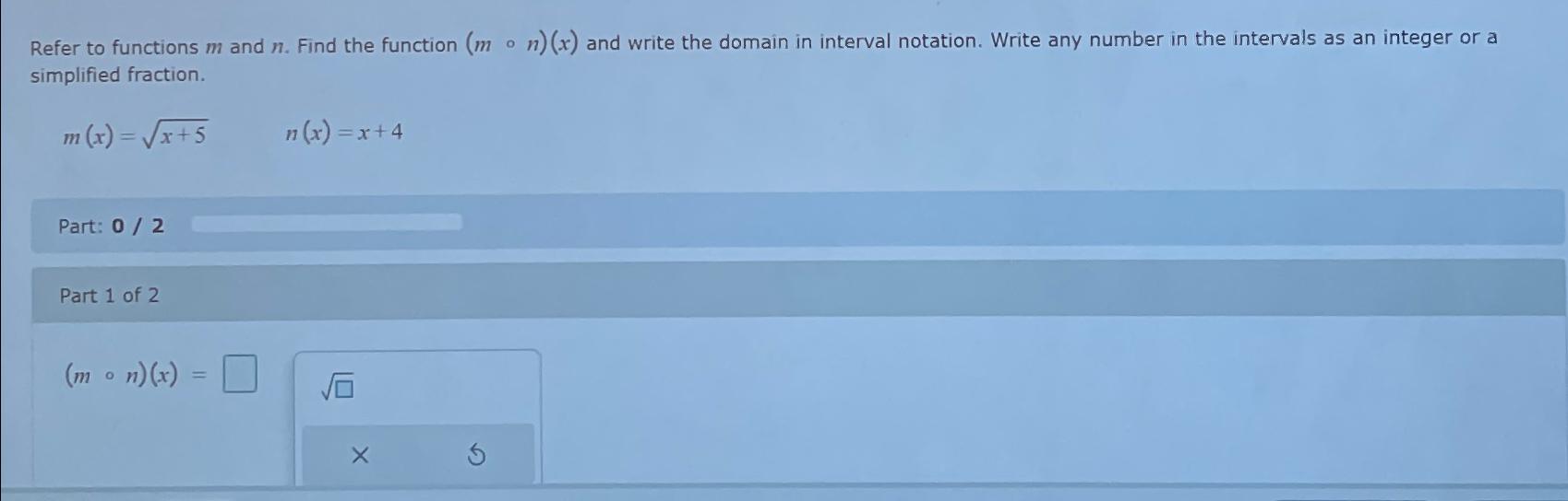 Solved Refer to functions m ﻿and n. ﻿Find the function | Chegg.com