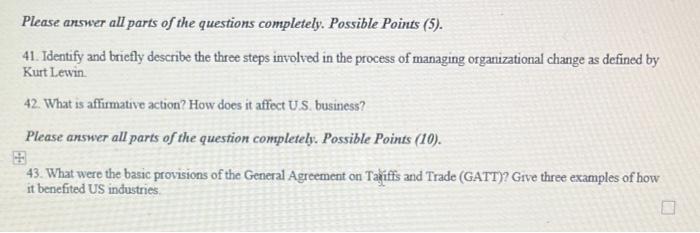 Solved Please answer all parts of the questions completely. | Chegg.com