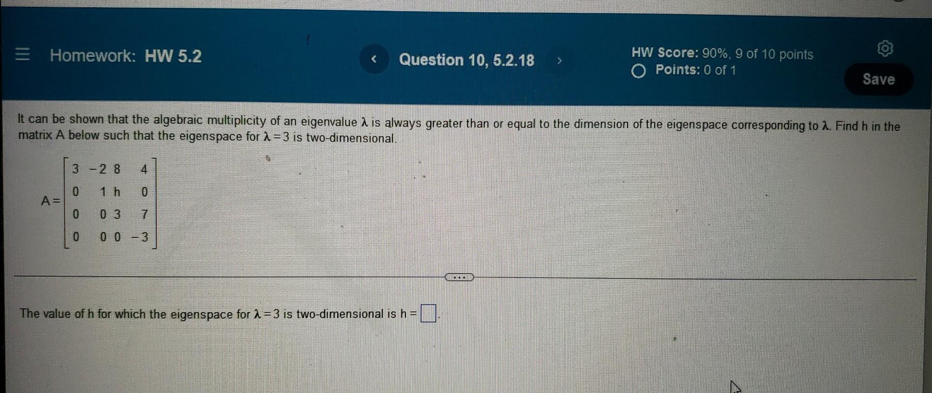 Solved It can be shown that the algebraic multiplicity of an | Chegg.com