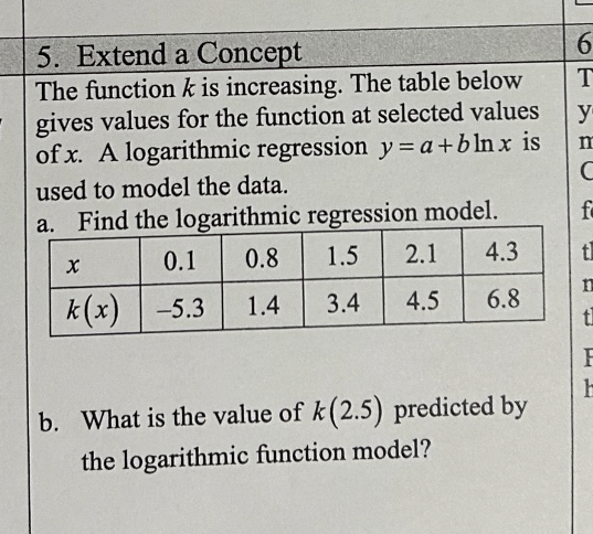 Solved Extend a ConceptThe function k ﻿is increasing. The | Chegg.com